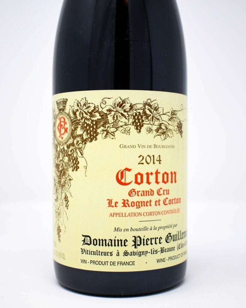 Domaine Pierre Guillemot, Corton Le Rognet et Corton, Grand Cru 2014 ...