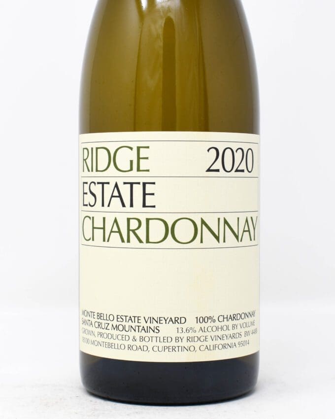 Ridge, Estate, Chardonnay, Santa Cruz Mountains 2020 - Princeville Wine ...